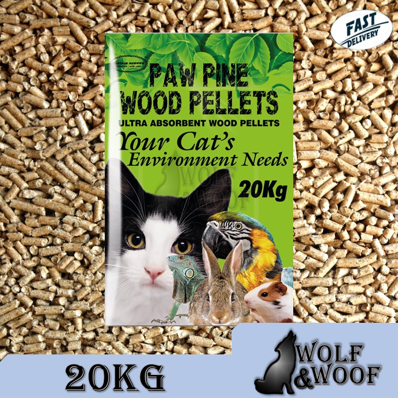 Paw Pine Wood Pellets 20kg - (Original, 2IN1 Carbon Charcoal, Small ...