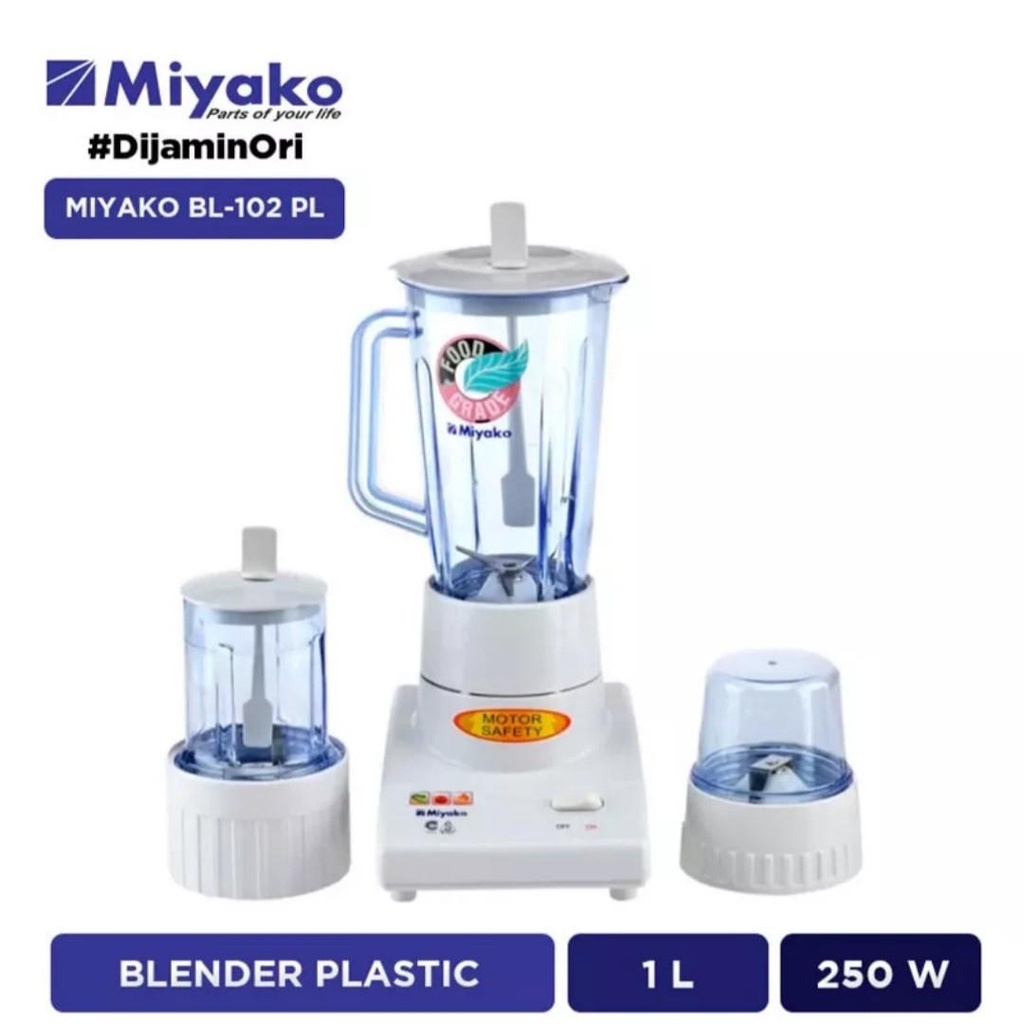 Blender MIYAKO 1 LITER BL-102 PL PLASTIC 3IN1 GUARANTEE | Shopee Malaysia