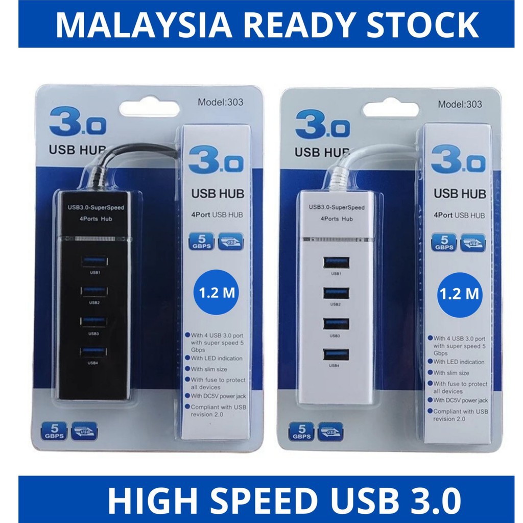 USB HUB 3.0 PORT FAST SPEED 1.2 METER CABLE LENGTH | Shopee Malaysia