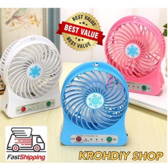 💡💡[Ready Stock]💡💡 Portable Rechargeable Mini Fan Table USB 3 Speed ...