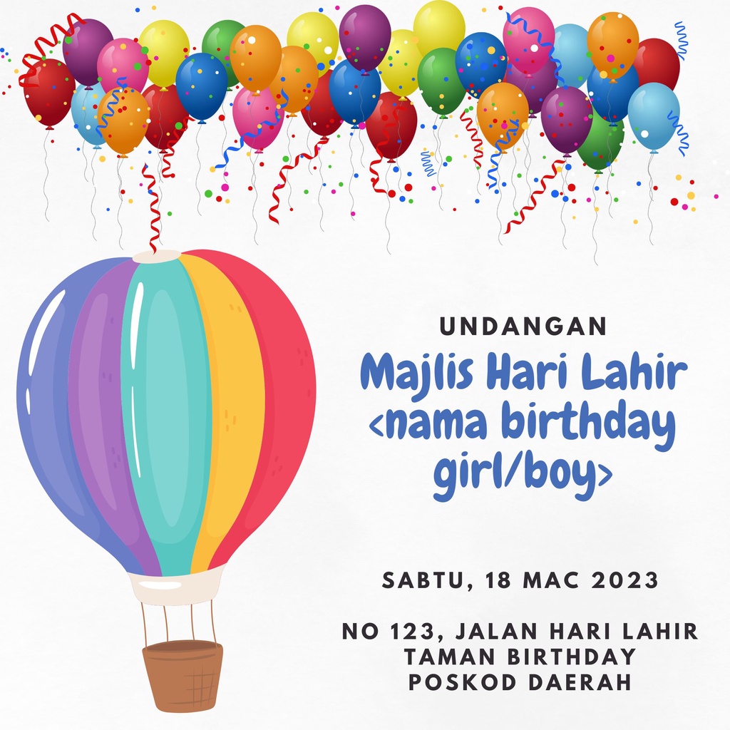 Kad Video Jemputan Digital Raya Birthday Online dengan RSVP Digital ...