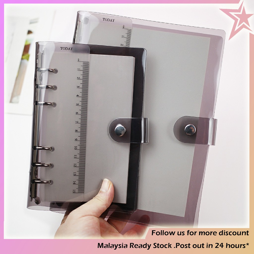 Ready Stock A6 A5 Diary Office Notebook Journal PVC Black Clear ...