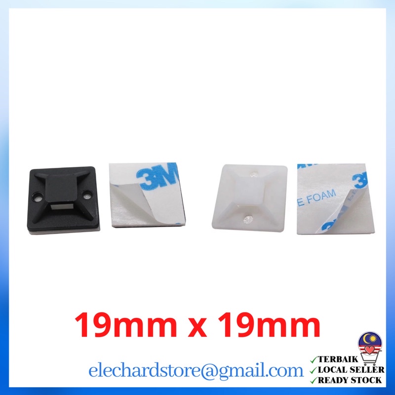 100pcs 3M Glue Self Adhesive Cable Tie Base Wire Zip Tie Mount Cable ...