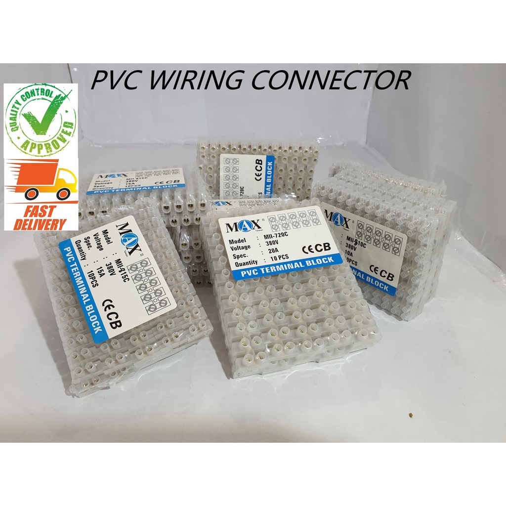 Pvc Connector electrical/connector terminal block/10A/15A/20A | Shopee ...