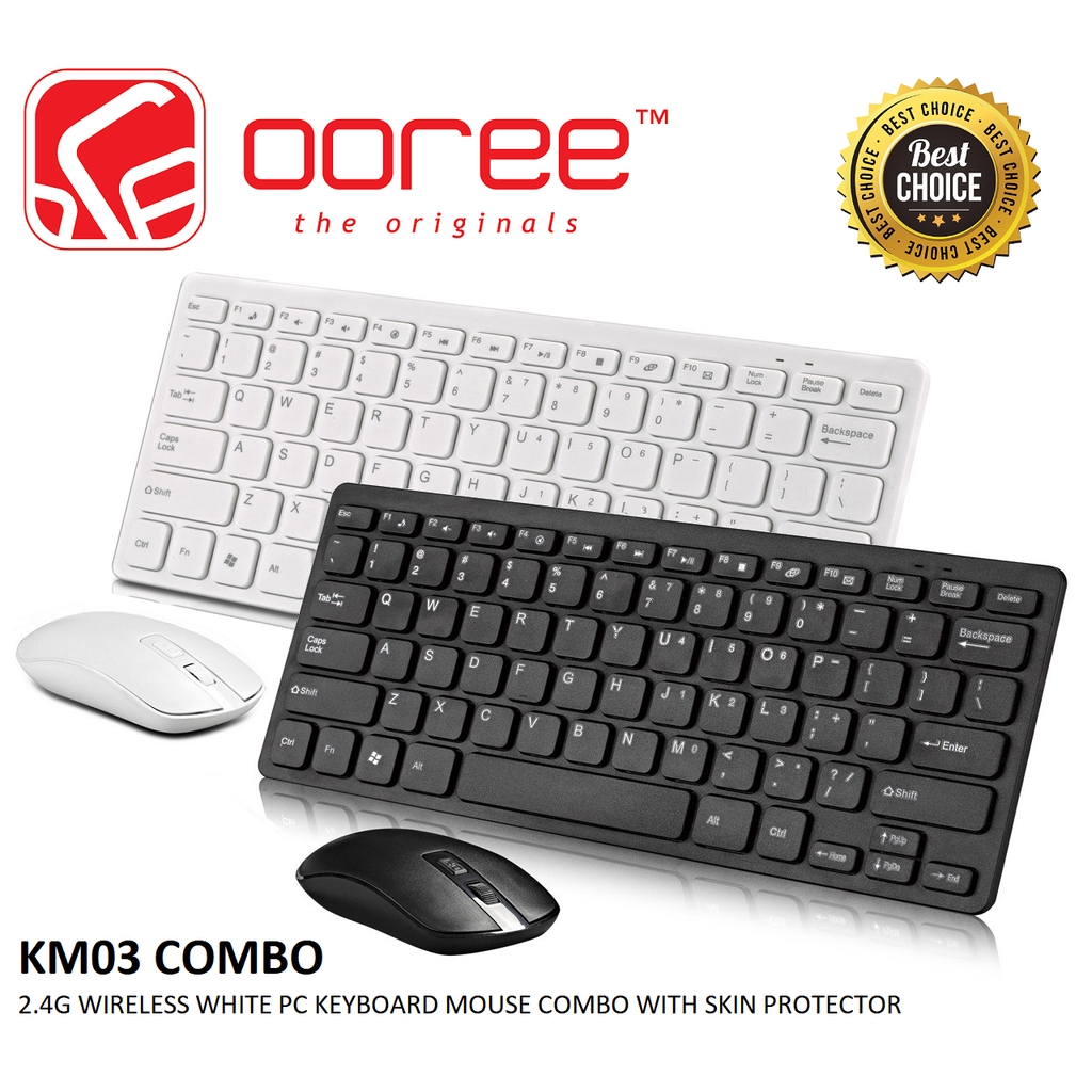 MINI 2.4G WIRELESS KEYBOARD AND MOUSE DESKTOP PC COMBO SET WITH SKIN PROTECTOR - KM03 | Shopee ...