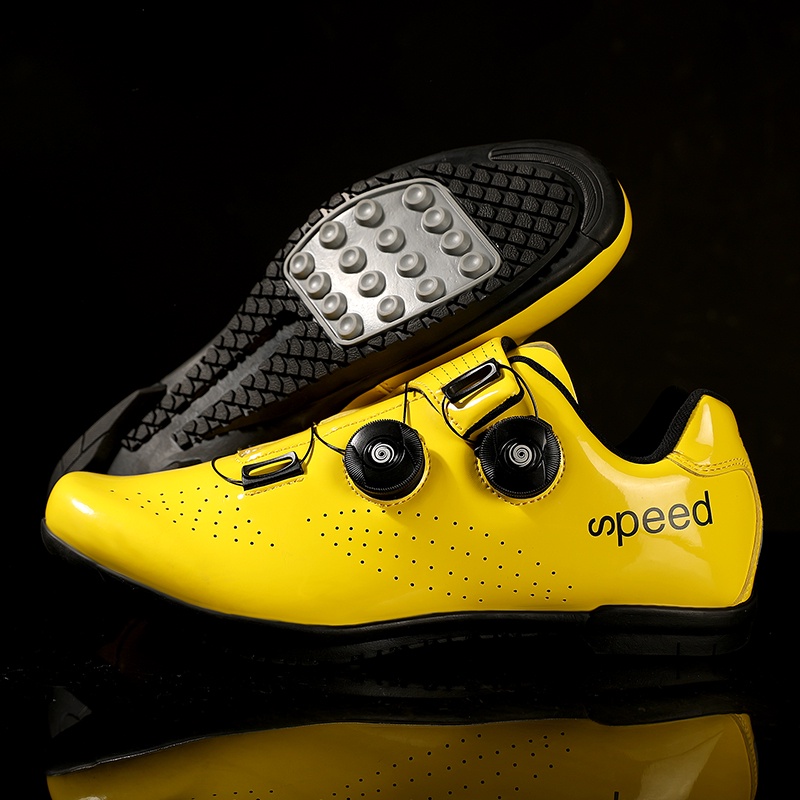 SOCRS Professional Leather Cycling Shoes RB Cleat Shoes Non-Lock Rubber ...