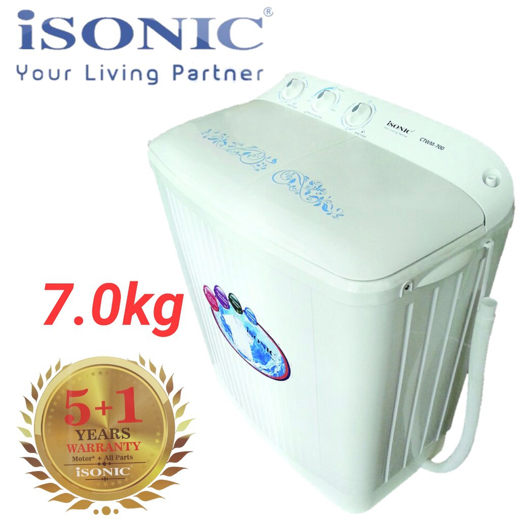 ISONIC CTWM-700 7KG Twin Tub Semi Auto Washing Machine | Shopee Malaysia