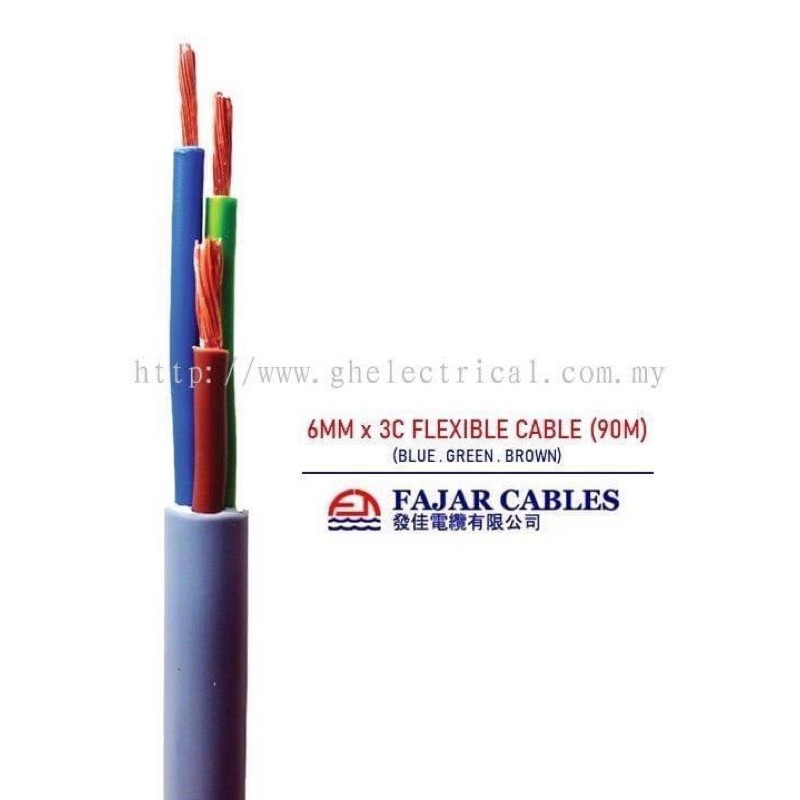 Fajar 3 cores Flexible Cable (90meters)(4mm and 6mm) | Shopee Malaysia
