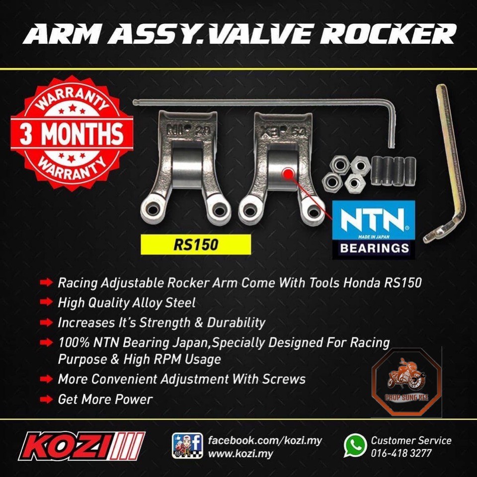 KOZI RACING ROCKER ARM ADJUSTABLE RS-150(BEARING NTN) | Shopee Malaysia