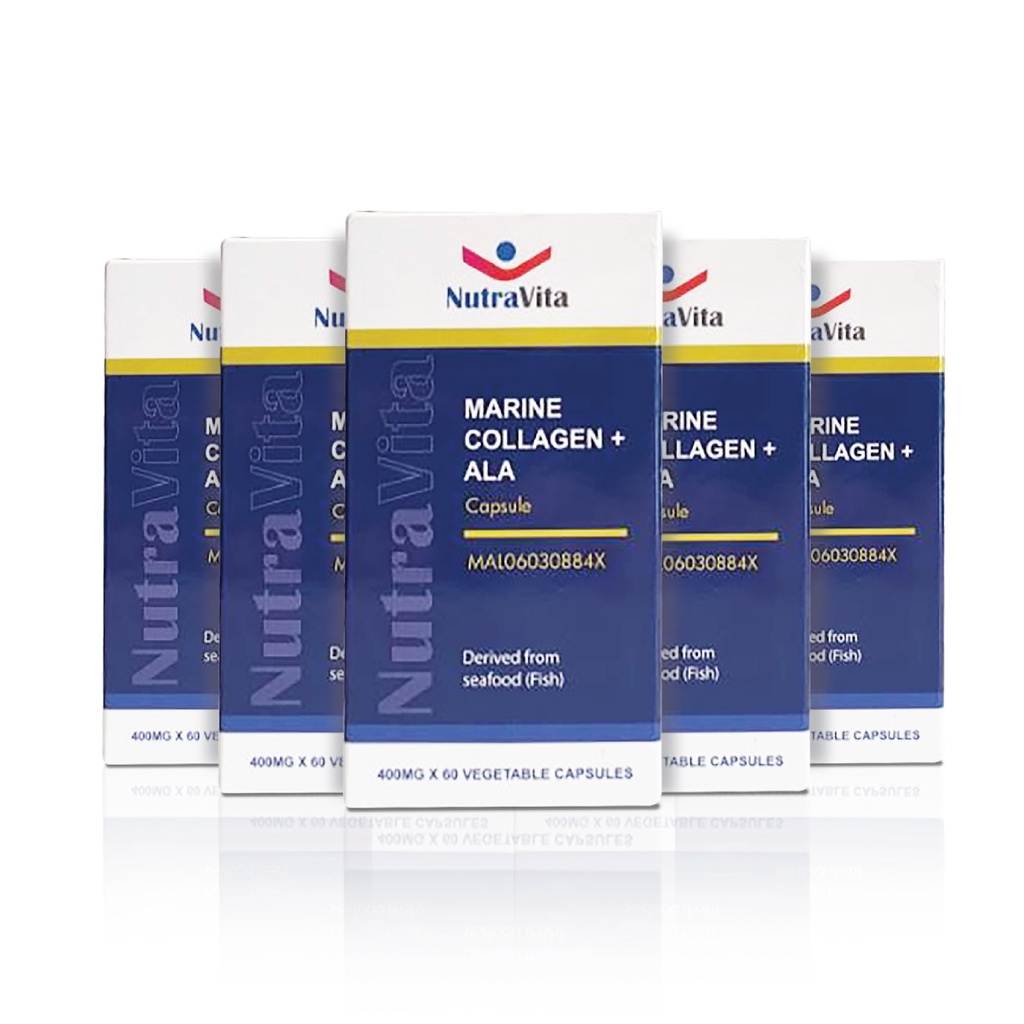 5x NutraVita Hydrolyzed & Concentrated Marine Collagen with ALA rich in ...