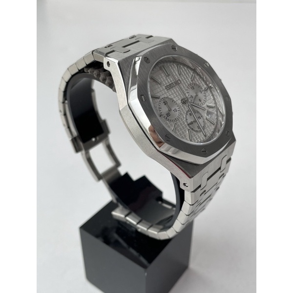 【White Chrono AP Quartz 42mm】 Custom Seiko Mod Watch | Customized Seiko ...