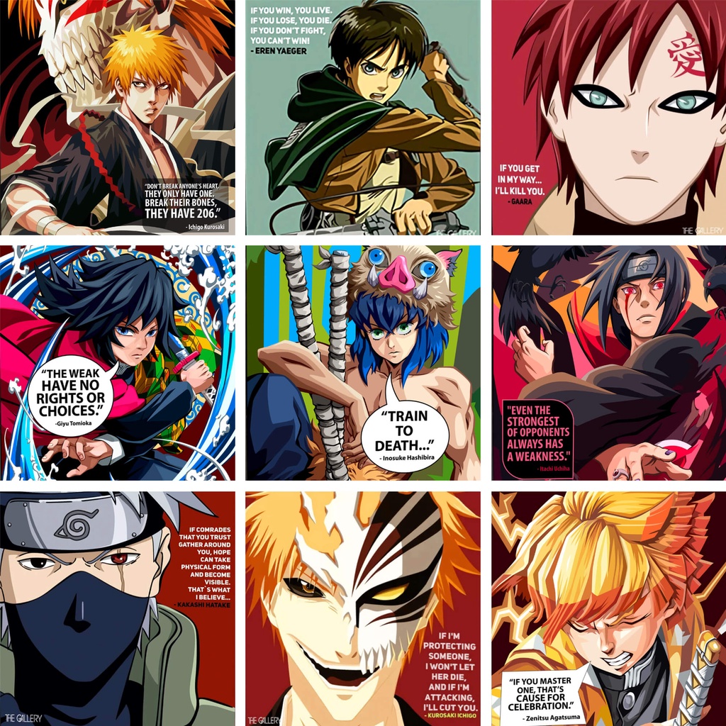 Fridge Magnet Anime Bleach, Gaara, Giyo, Inosuke, Itachi, Kakashi ...