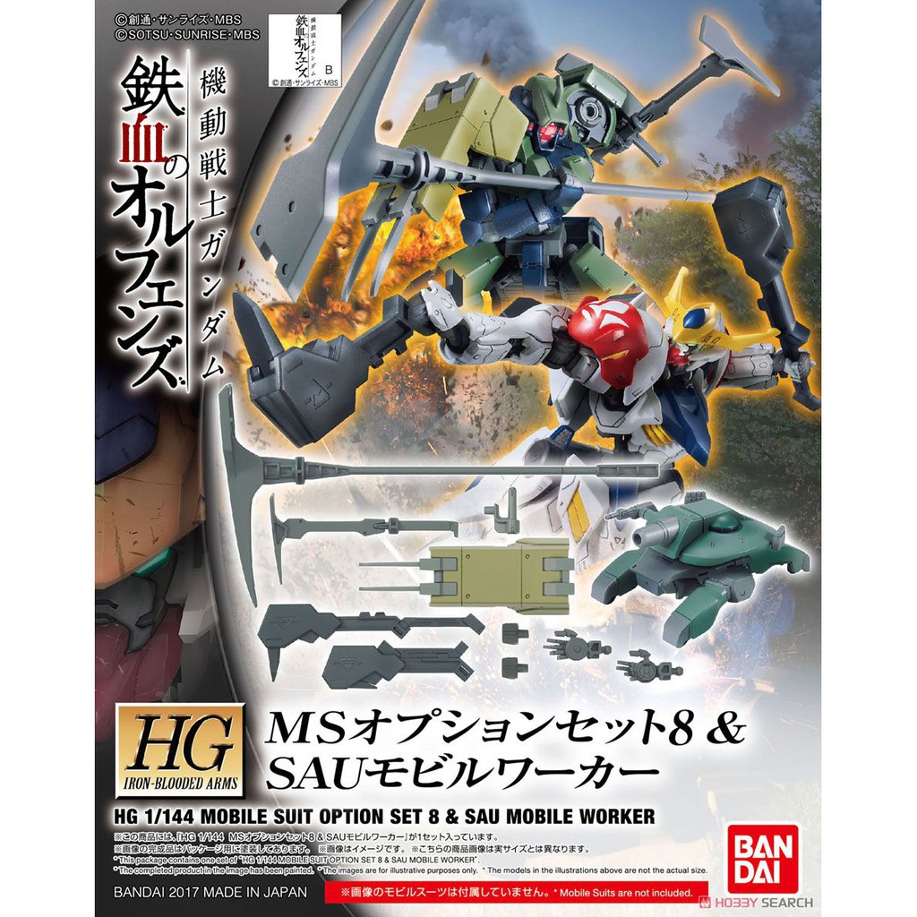 HG 1/144 MOBILE SUIT OPTION SET 8 & SAU MOBILE WORKER( IRON BLOODED ARMS) | Shopee Malaysia