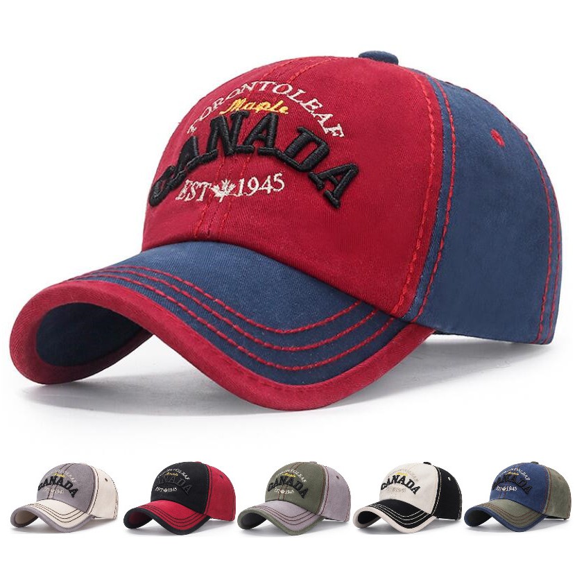 New Fashion Canada Baseball Cap Women Men Bi-color Cotton Casual ...