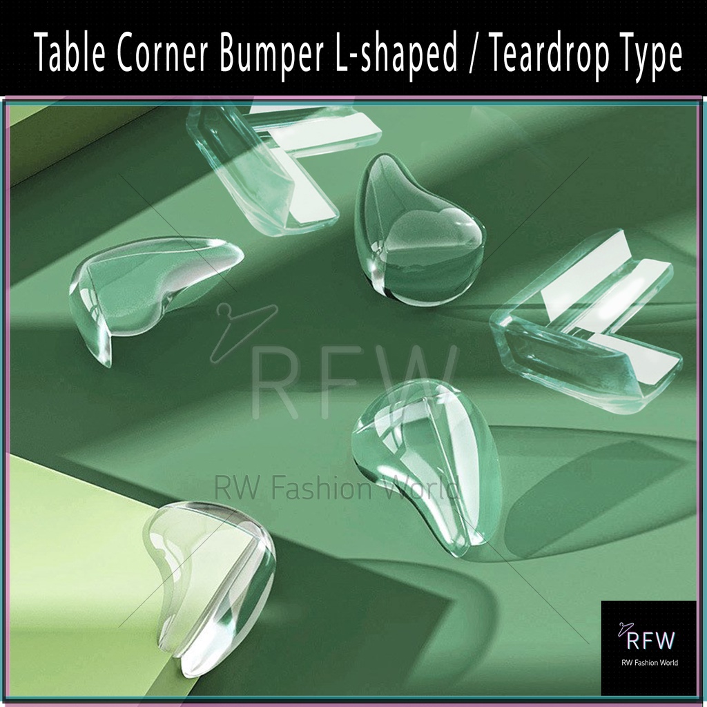Table Corner Bumper L-shaped / Teardrop Type / Bumper Sudut Meja ...