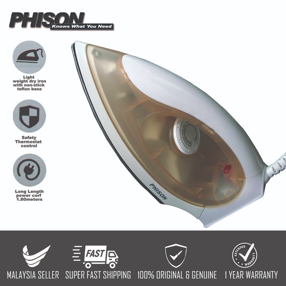 Phison Dry Iron 1200W [PIR-1120]-Sirim Cerified/1 Year Warranty/Genuine ...