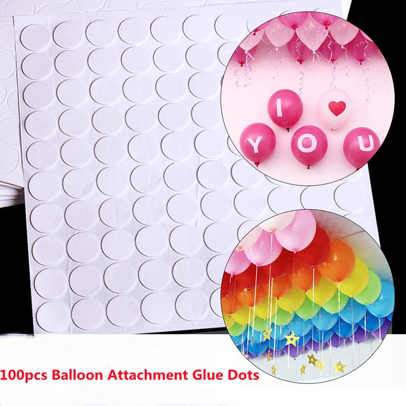 100Pcs/Sheet Points Balloon Attachment Glue Dot Attach Balloons To ...