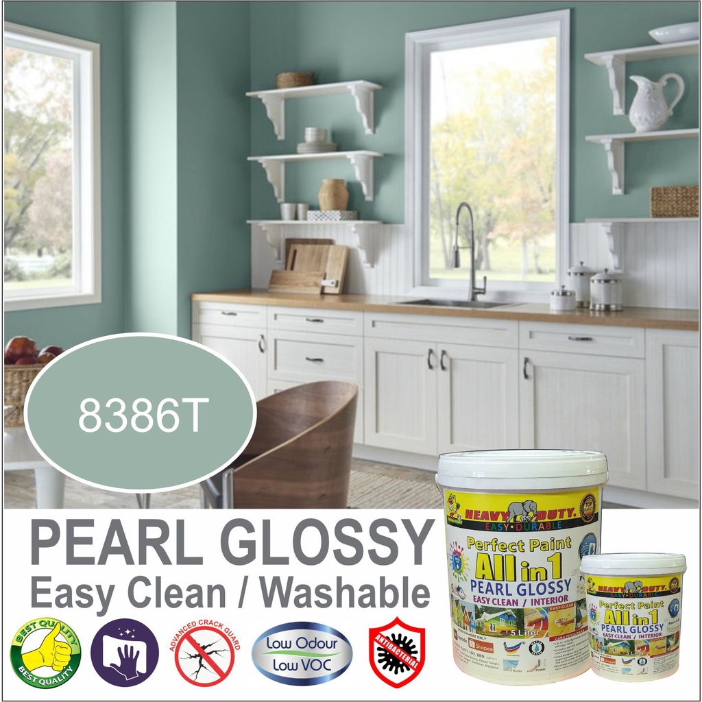 8386T ( PEARL GLOSSY ) All in1 HEAVY DUTY Interior Smooth Sheen Finish ...