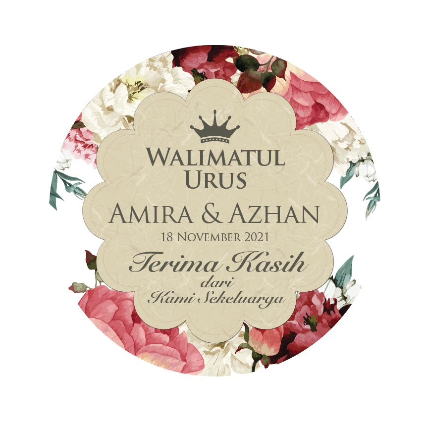 1 KEPING TIADA MIN ORDER Custom Sticker/ Sticker Kahwin/Aqiqah/Hari ...