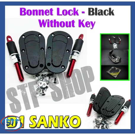 D1 Sanko black key no key Hood Lock Front Bonnet lock /kereta bonet ...
