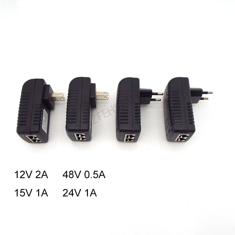 AC 220V DC 12V 2A 48V 0.5A 15v 24v 24W POE Power Supply Injector ...
