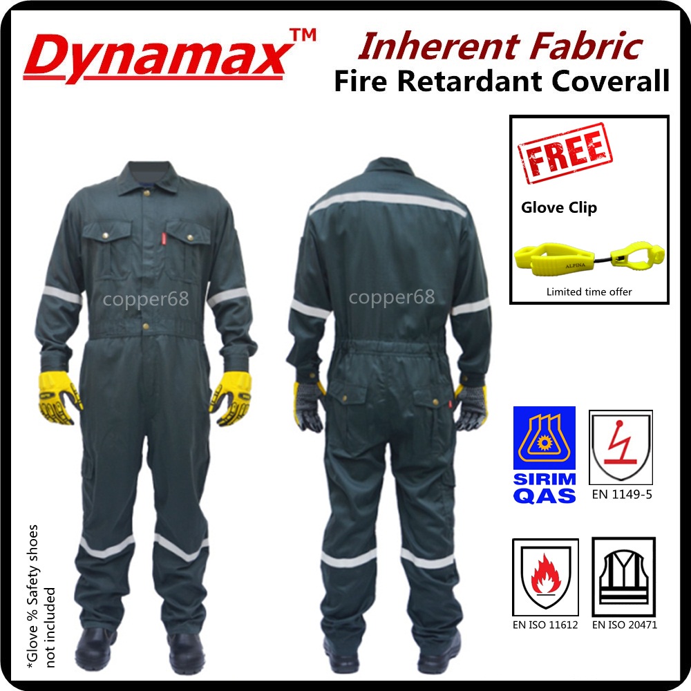 DYNAMAX DOSH SIRIM Approved Dark Green Inherent Fire Retardant Coverall ...