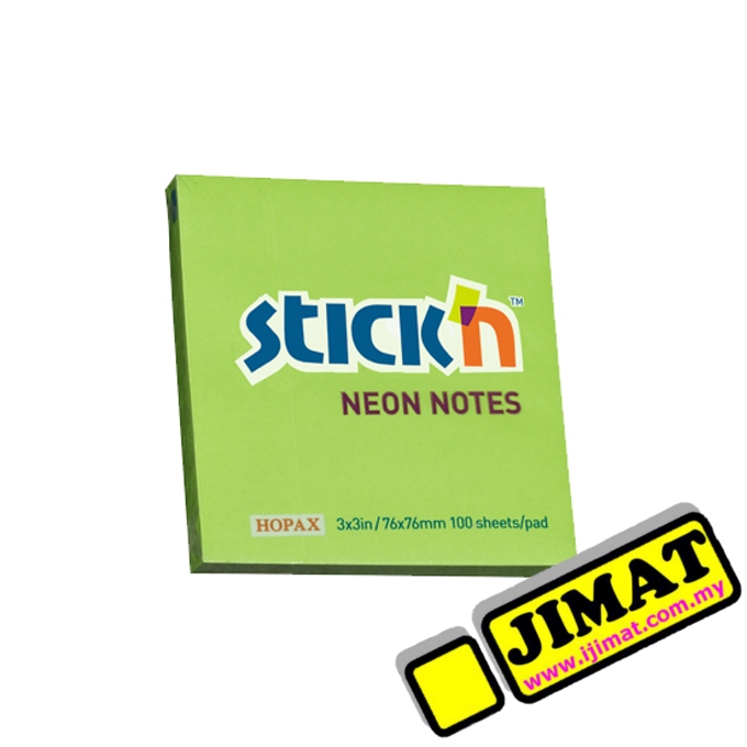 HOPAX Neon Sticky Note / Memo Pad / Stick'N Notes 3x3 100's Pad 21133 ...
