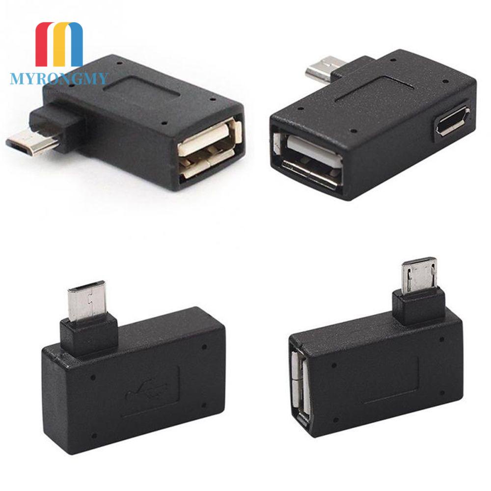 MYRON 90 Degree OTG Splitter USB 2.0 Adapter Connector Mini Converter ...