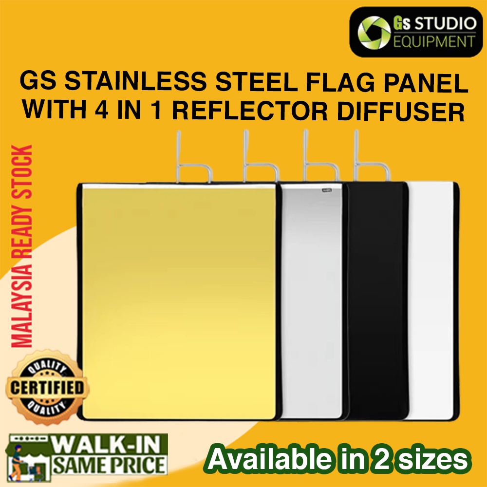 GS Stainless Steel Flag Panel With 4 In 1 Reflector Diffuser Cloth For ...