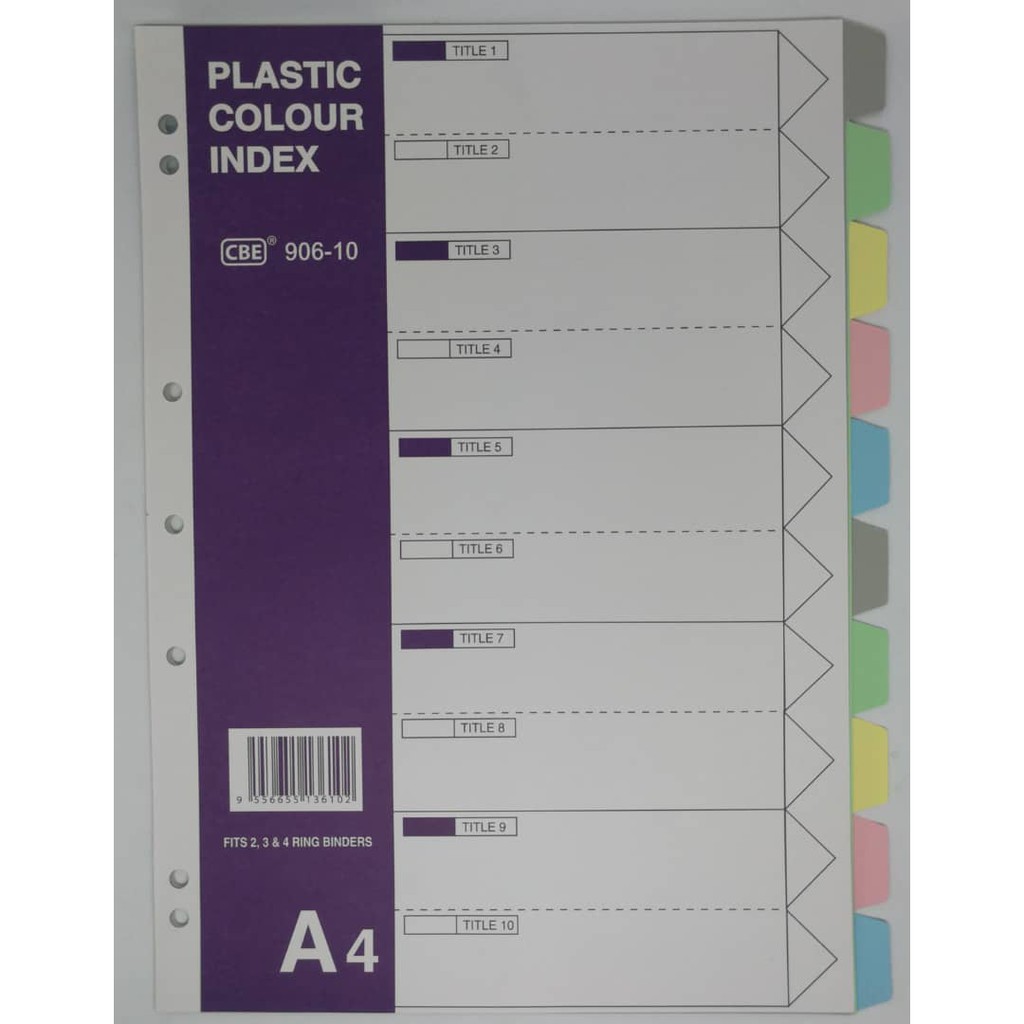 CBE 10 PLASTIC COLOUR INDEX DIVIDER | Shopee Malaysia