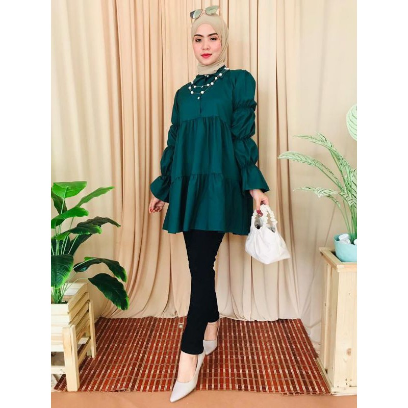 READY STOCK Kemeja Ropol Kembang Bertingkat Cik Salmah Kain lembut ...