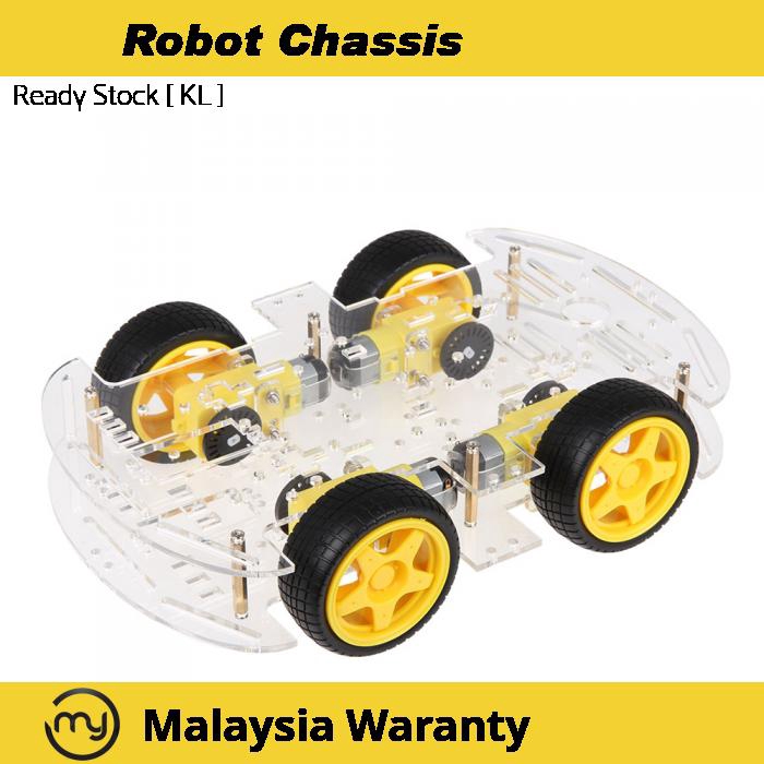 Arduino 4wd 2 Layer Smart Car Robot Chassis Kit Base Set Shopee Malaysia