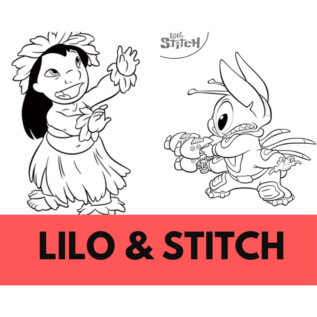 [PDF] 20 pages of Lilo and Stitch printable PDF Colouring / Coloring ...