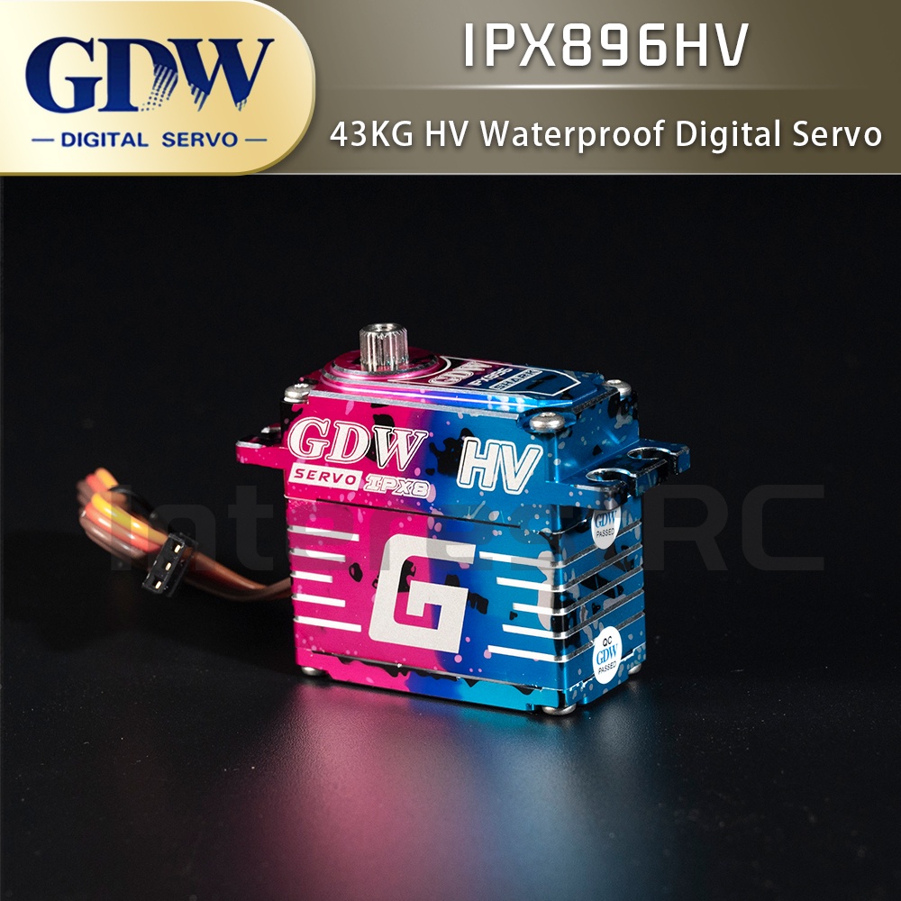 GDW IPX896 SHARK 43KG Big Torque Waterproof Brushless Digital Servo for ...