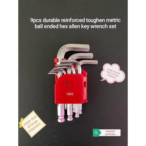 9pcs Ball Point Hex Allen Key (short) Allen Key Set Wrench Tools set ...
