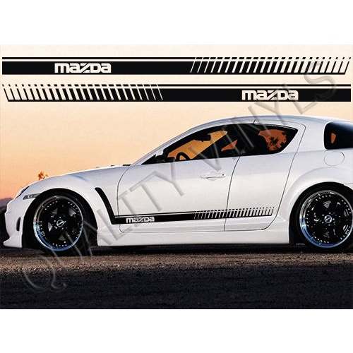 1Set/2pcs RS25 MAZDA RACING STRIPES 2 3 5 6 7 8 RX7 RX8 MX 323 MX5 ...