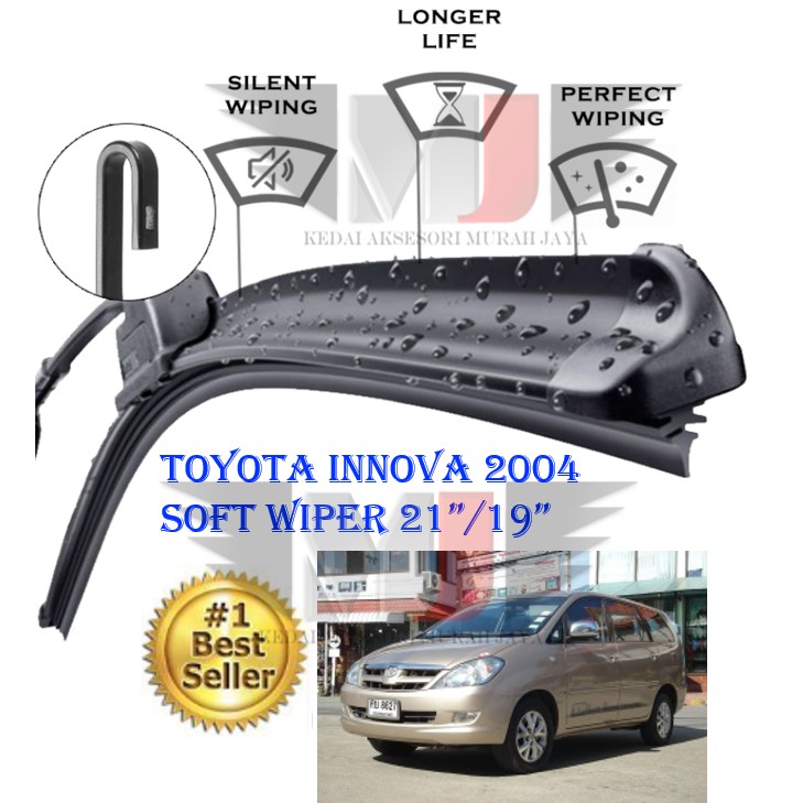TOYOTA Innova 2004 100?r Wiper Soft Rubber Wipers Blade Compatible With ...