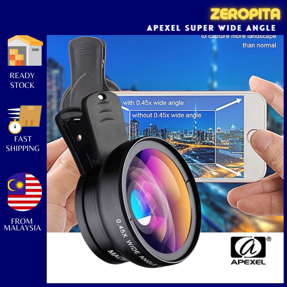 🔥Ready Stock🔥 ZEROPITA 12.5xSuper Wide Angle Macro HD Lens Apexel 0.45X for mobile phone (APL-0 ...