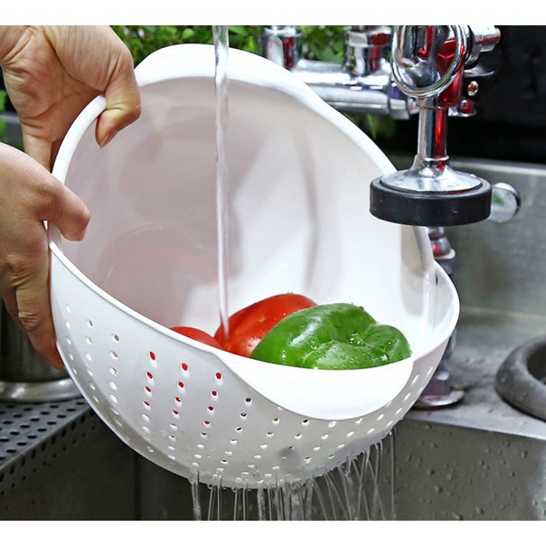 Colander/Fruit Vegetable Washing Bowl with Outer Strainer/Washing ...