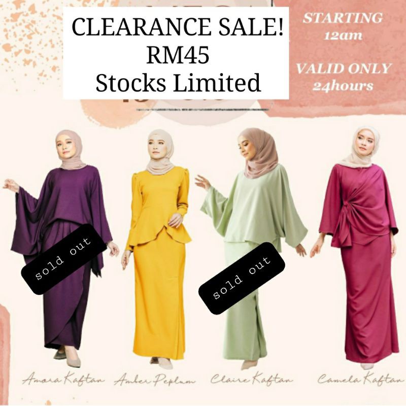 CLEARANCE SALE Haurabelle Amber Peplum , Claire Kaftan, Amora Kaftan ...