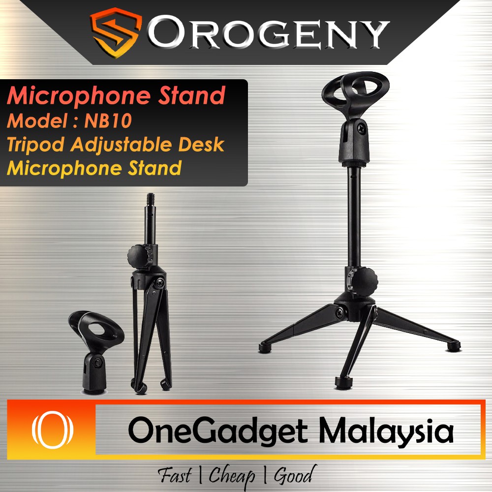 Orogeny Table Top Microphone Stand Tripod Foldable Adjustable Desk ...