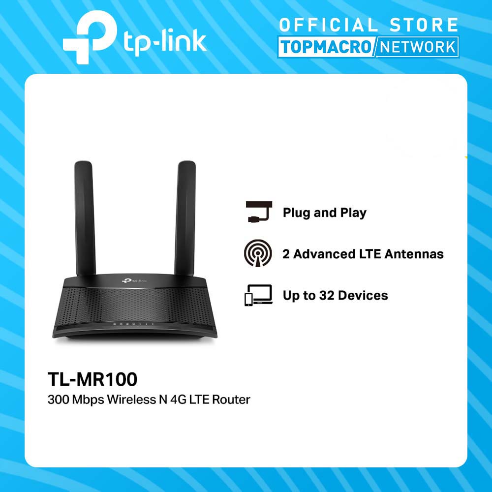 TPLINK - TL-MR100 300 Mbps Wireless N 4G LTE Router | Shopee Malaysia