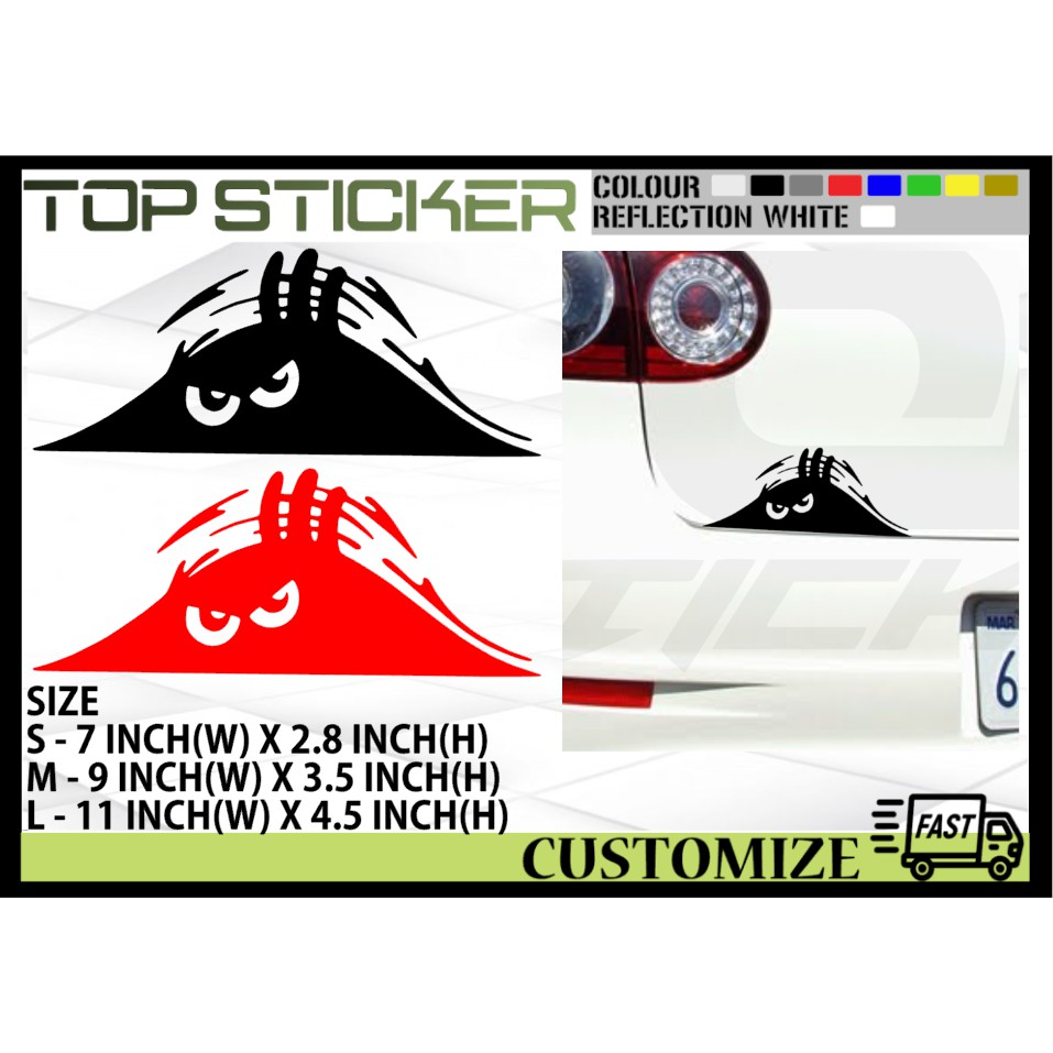 FUNNY PEEKING MONSTER CAR STICKERS KERETA STICKER | Shopee Malaysia