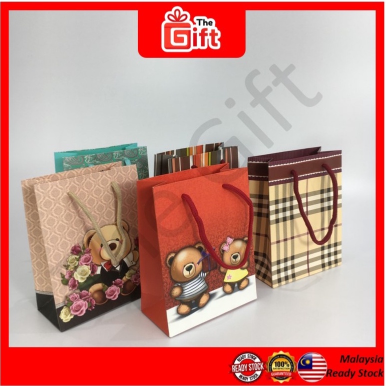 The Gift Paper bag gift Beg Hadiah (16cm x 12.4cm x 6cm) | Shopee Malaysia