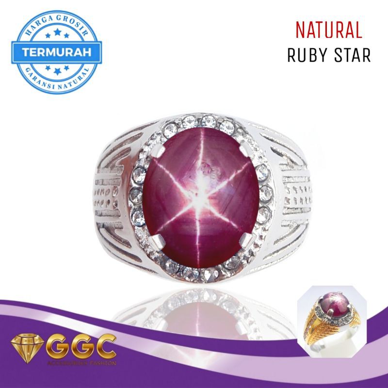Original Natural Ruby Star Stone Ring | Shopee Malaysia