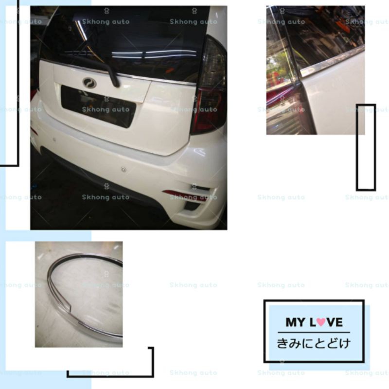 perodua myvi 2006 -2010 rear bonet / rear boot chrome lining caver ...