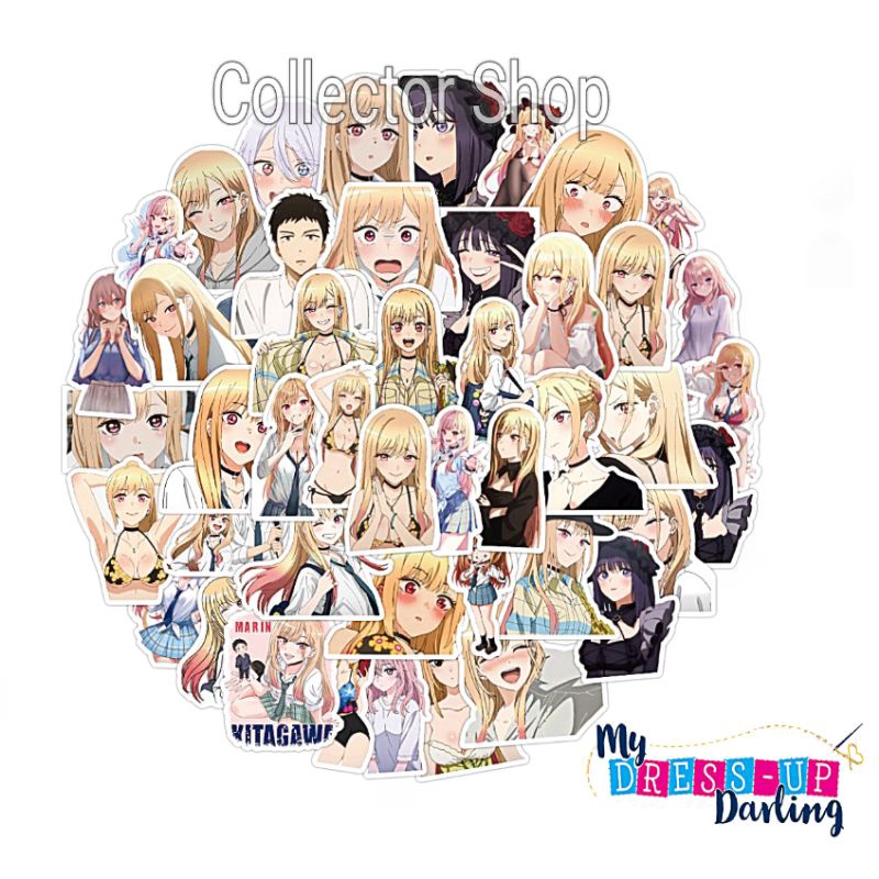 50 pcs Anime My Dress Up Darling Stickers Wifu Kitagawa Marin Popular ...