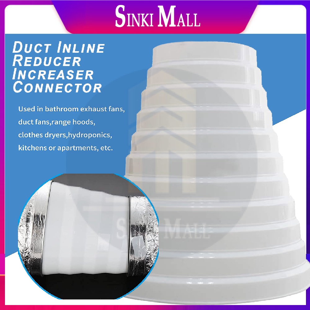 Air Inlet Outlet Adaptor Duct Inline Reducer Increaser Connector One ...