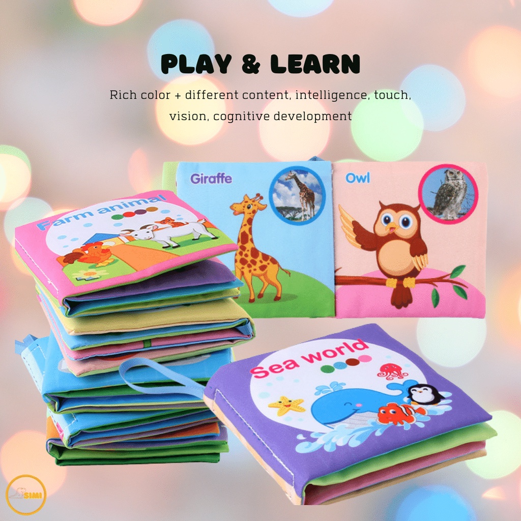 Baby Soft Cloth Book Fabric Early Learning Education Kids Intelligence ...