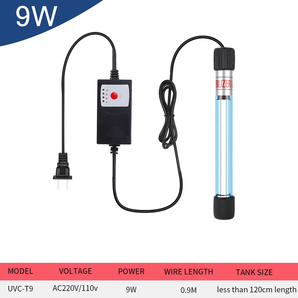 Aquarium UV Sterilizer Lamp Submersible Algae Remover UV Akuarium Lampu ...